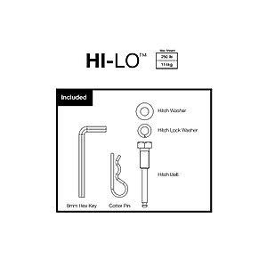 Kuat Hi-Lo 2" Hitch Extension, 7" or 10" Extension, 2 1/8" Rise/Drop Product Name