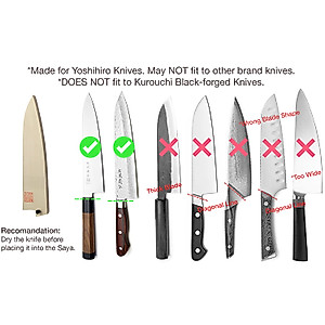 Yoshihiro Natural Magnolia Wood Saya Cover Blade Protector for Gyuto 180mm