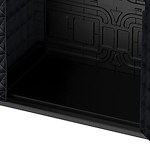 Duramax Cedargrain StoreAway 850L Plastic Garden Storage Shed - Outdoor Storage Bike Shed – Durable & Strong Construction– Ideal for Tools, Bikes, BBQs & 2x 120L Garbage Bins, 130 x 74 x 110 cm, Brown