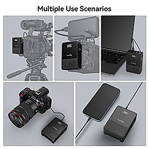 SmallRig VB50 V Mount Battery, 50Wh 14.8V 3400mAh Supports PD USB-C 45W Fast Charger with D-TAP, USB-A, USB-C, Dual DC Ports, V-Mount Battery for Camera, Camcorder, Monitor, mini V Lock Battery - 3579