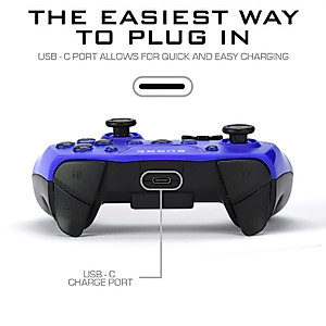 Surge Switchpad Pro Wireless Controller for Nintendo Switch, 4 Macro Buttons, Rechargeable 550mAh Battery, Motion Controls - Blue