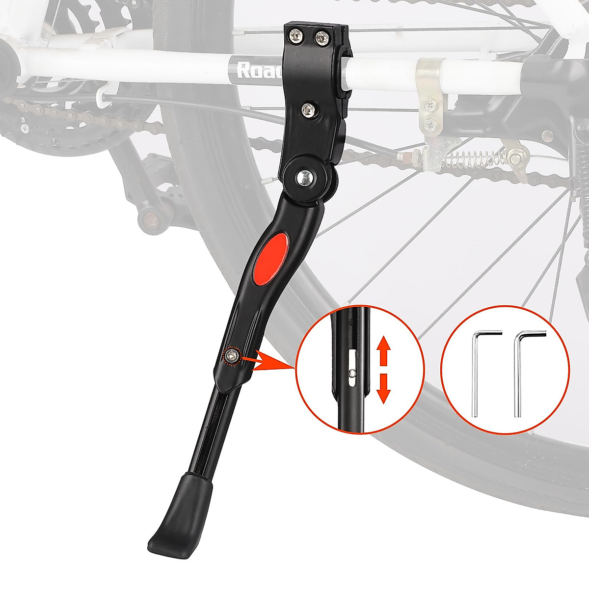 Bike Kickstand Adjustable Rear Side Kick Stand for Bike 22"-27",Aluminium Alloy Bicycle Kickstand Fit for Mountain Bike/BMX/MTB
