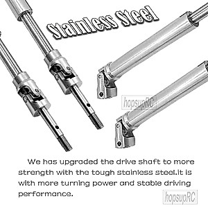 hopsupRC Stainless Steel Rear Drive Shaft CVD & Front Axles Upgrades Part for 1/10 Slash 2WD VXL/Rustler 2WD VXL/Stampede 2WD VXL/Hoss 2WD VXL (Upgrades More Powerful) Silver