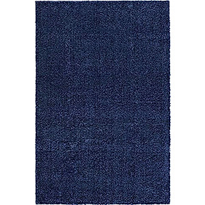 Unique Loom Solo Collection Area Rug - Calabasas (4' 1" x 6' 1" Rectangle, Navy Blue)