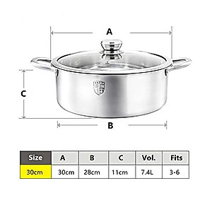 Laotesi 30cm Hot Pot with Divider, Shabu Shabu Hot Pots, LTS-12516, Food Grade Stainless Steel, Chinese Dual Sided Pot Set for Induction Cooktop, Gas Stove & Electric Stove