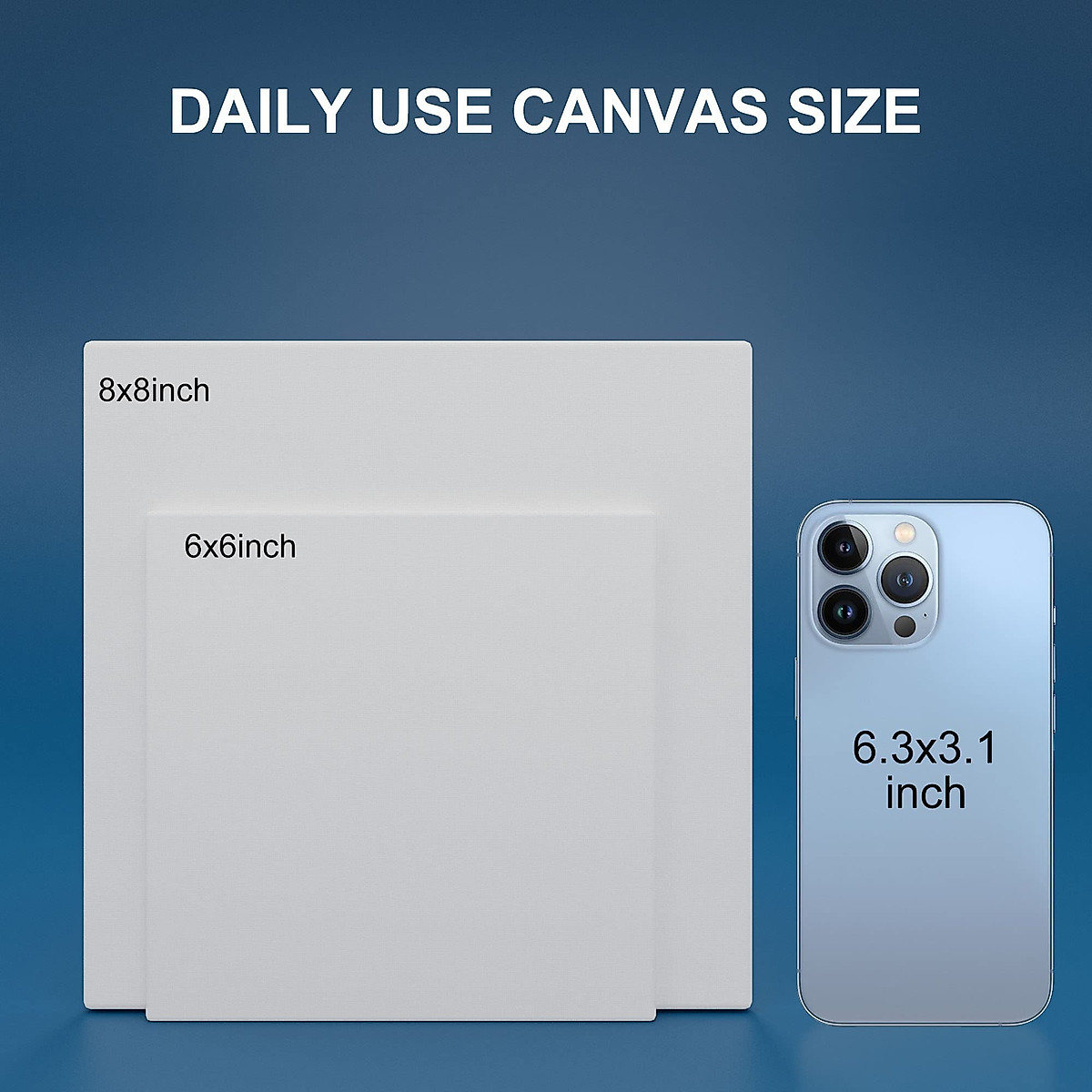 Canvas Panels 8x8 Inch 12-Pack, 10 oz Primed 100% Cotton White Blank Canvases for Painting, Square Flat Canvas Boards for Oil Acrylics Watercolor & Tempera Paints