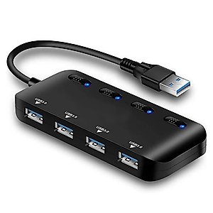 GPPZM USB3.0 Hub，4 Port High Speed Splitter Micro USB Hub Tablet Laptop Computer Notebook