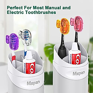 Mspan Electric Toothbrush Head Cover: Sonic Toothbrush Cap Travel Protector Plastic Brush Pod Protection Clip Case Value Pack