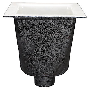 Zurn FD2377-NH3 A.R.C. Floor Sink, 10" Sump Depth, 3" No-Hub Connection, 12" x 12", White