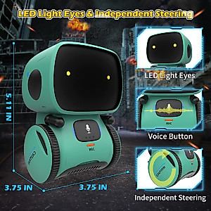 KaeKid Robots for Kids, Interactive Smart Robotic with Touch Sensor, Voice Control, Speech Recognition, Singing, Dancing, Repeating and Recording, Robot Toy for 3 4 5 6 7 8 Year Old Boys Girls