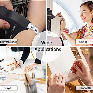 3pcs Tape Measure, Soft Measuring Tape for Body Measurements 60 Inch(150cm), Lock Pin&Push-Button Retract, for Body Measurement, Weight Loss, Fitness, Tailoring, Sewing, Crafting Measurements