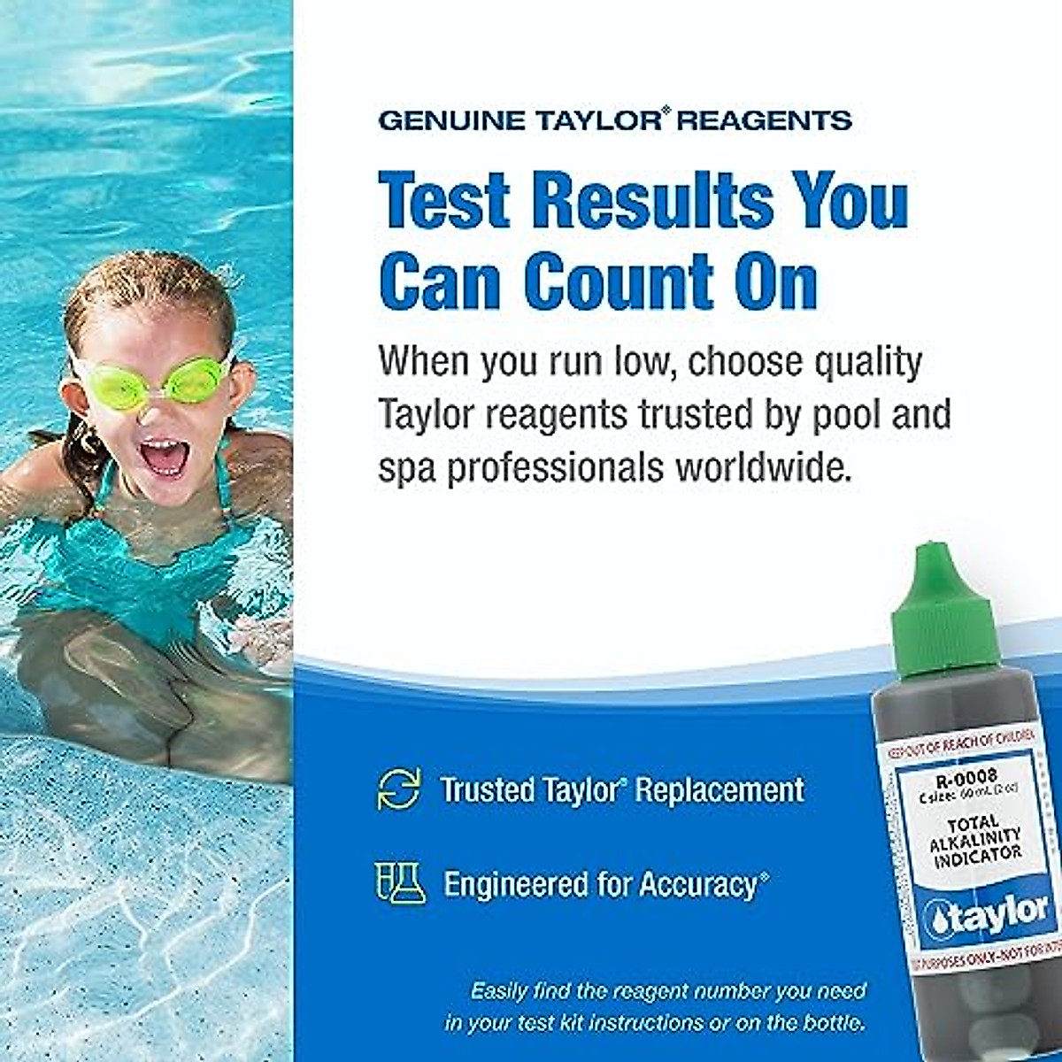 Taylor R-0008-C, Total Alkalinity Indicator, 2 Ounce, For Testing Total Alkalinity Levels in Pool and Spas, Dropper Refill for Water Test Kits, Replace Annually | Made in the USA