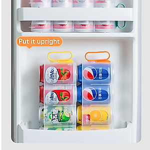 belupai 3PCS Portable Soda Can Organizer for Refrigerator, Clear Plastic Fridge Soda Can Organizer with Removeable Handle, Beer Can Racks Refrigerator Storage Sliders for Kitchen