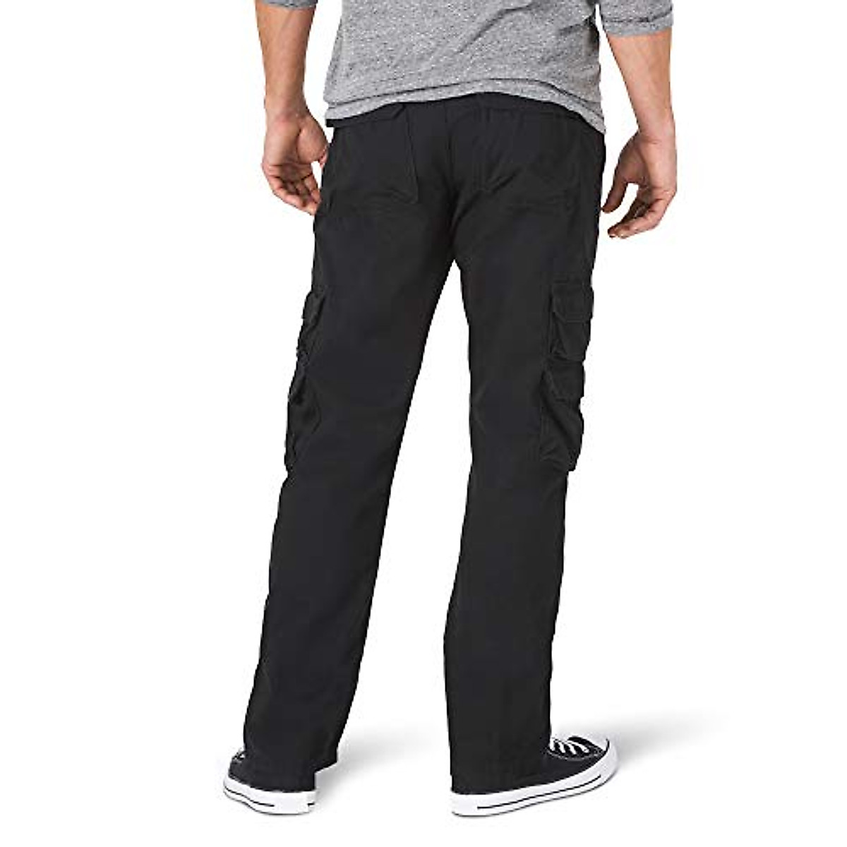 Wrangler Authentics Men's Premium Relaxed Fit Straight Leg Cargo Pant, Black, 34W X 30L