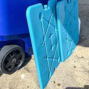 Kona Large Ice Packs for Coolers - Slim Space Saving Design - 25 Minute Freeze Time (Bulk 4 Pack)