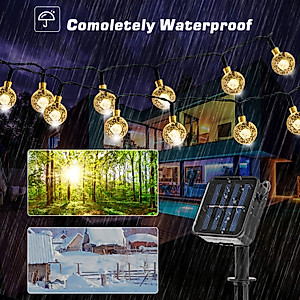 2 Pack Solar Globe String Lights, HMXBRIGHS 21ft 30 LED Waterproof Bubble Crystal Balls String Fairy Lights, 8 Modes Outdoor Starry Lights Solar Powered Lights for Garden Yard Patio Home Party Decor