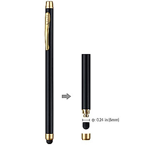 Stylus Pens for Touch Screens (10 Pcs), ChaoQ Capacitive Stylus with 12 Replaceable Tips - Black