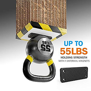 2-Pack Gun Magnet Mount, 55 lb Rating,Magnetic Gun Holster| Rubber Coated Gun Holder for Handgun, Shotgun, Rifles, Revolvers| Beside Holster, Using in Cars, Trucks, Wall, Desk (2-Pack Black)