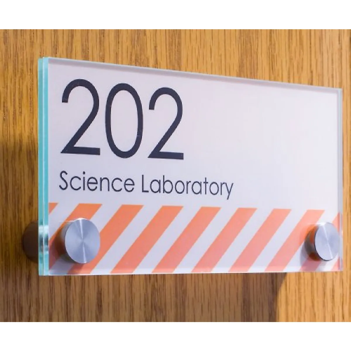 6 x 3-Inch Complete Sign Systems, Green Edge Acrylic Plates, Stainless Steel Standoff Screws