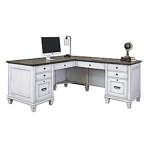 Martin Furniture Pedestal Desk, White