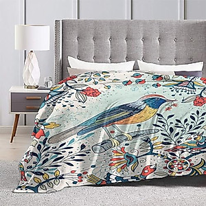 Bird-Blanket Super Soft Throw Blanket for Couch Bed Sofa Cozy Flannel Fuzzy Blanket Plush Throw Blankets for Women Men Gifts Travel Blanket for All Seasons, 40"x30"