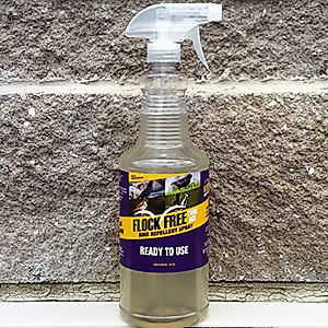 Flock Free Bird Repellent Ready Spray, Ready to Use Bird Spray, Residential Bird Problem Solution, 32oz