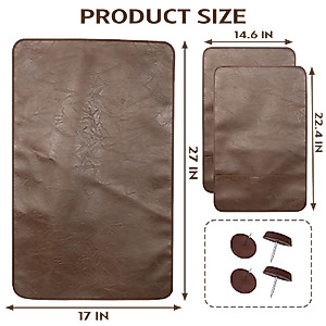 Fippkargo 3 Pcs Headrest Cover for Recline Chair, Faux Leather Recliner Headrest Protector,Recliner Couch Cover with Side Pockets, Sofa Recliner Headrest Arm Cover, Home, Office & Theater Seat(Brown)