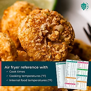 Pine & Pepper Air Fryer Magnetic Cheat Sheet | Instant Pot Accessories | Air Fryer Cooking Times Chart - Quick Reference Guide for Cooking & Frying 88 Foods, Water Resistant, Easy to Clean
