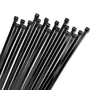 11" Black Zip Cable Ties (1000 Pack) - Reusable UV Resistant Zip Ties - Heavy Duty, Self-Locking Premium Nylon - 50lbs Tensile Strength - Cable Handcuffs Ties for Indoor and Outdoor by Bolt Dropper