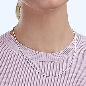 Amazon Essentials Sterling Silver Diamond Cut Rope Chain Necklace, 18"