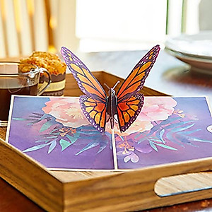 Lovepop Monarch Butterfly Pop Up Card, 5x7-3D Greeting Card, Birthday Pop Up Card, Spring & Nature Card, Card for Mom or Wife, Pop Up Anniversary Card, Thinking of You