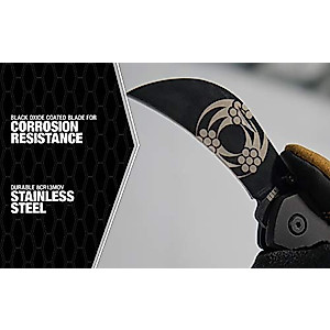 Southwire - 65029440 Tools & Equipment HBKN Hawk Bill Pocket Knife, 2.6" blade, 8CR13MOV Stainless Steel- curved blade for pull cuts and splicing