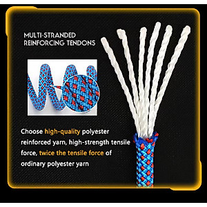 Togestar Clothesline Blue Rope 10m/33ft Unique Design - Easy to Tighten - Heavy Duty Drying Laundry Line Adjustable for Indoor Outdoor Laundry Clothesline Rope