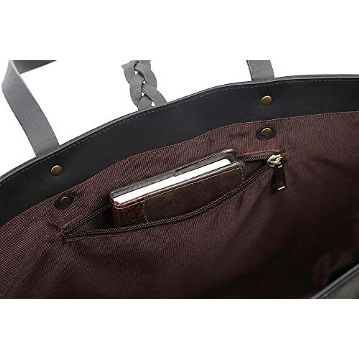 senbaodi Top Handle Purse Leather tote Bag Work Totes for women Purse Handbag Large F010 (FA010)