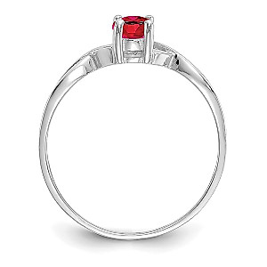 IceCarats 14K White Gold Red Ruby Ring July Birthstone Jewelry Size 7.00