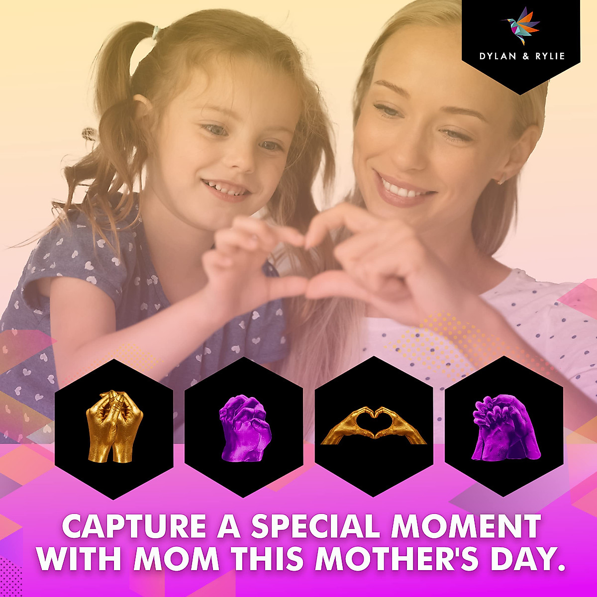 Dylan & Rylie Hand Casting Kit Couples - Plaster Hand Mold Casting Kit, DIY Kits for Adults and Kids, Wedding Gifts for Couple, Hand Mold Kit Couples Gifts for Her, Birthday Gifts for Mom