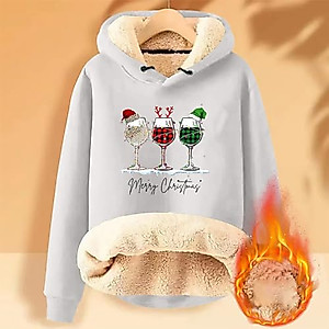 Womens Work Coat Backpack Deals Men Women'S Oversized Crewneck Sweatshirts Hoodies Fall Outfits Fashion Christmas Printed Fleece Warm Plush Hooded Pullover Coat