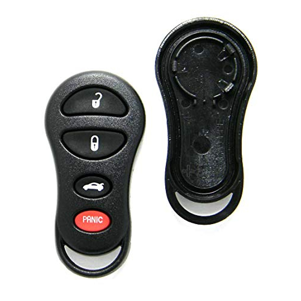 Replacement Case Compatible With Chrysler & Dodge 4-Button Key Fob Remote (FCC ID: GQ43VT9T, P/N: 04759008)