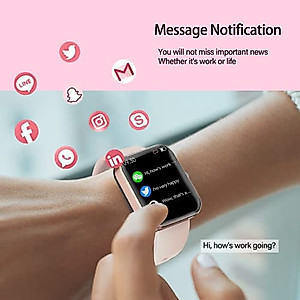 FILIEKEU 𝑯𝒆𝒂𝒓𝒕 𝑹𝒂𝒕𝒆 𝑺𝒎𝒂𝒓𝒕𝒘𝒂𝒕𝒄𝒉 Women F57L Blood Pressure Monitoring Temperature Sports Waterproof Smart Watch Ladies Fashion Pink Silicone Couple Watches Compatible with Android iOS