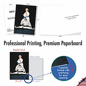 NobleWorks - 1 Happy Birthday Card with Envelope - Funny Photos, Birthday Humor Notecard - Karate Kid C7343BDG