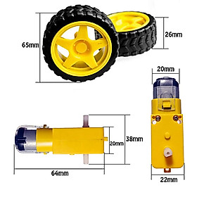 Relkin L298N Motor Driver Module Controller Board Dual H-Bridge with Robot Stepper DC TT Motor 1:48 and Smart Car Tire for Arduino Smart Car Power UNO MEGA R3 Mega2560