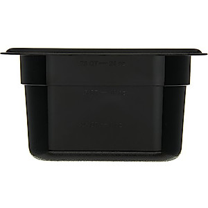 Carlisle FoodService Products 3068703 Plastic Food Pan, 1/9 Size, 4 Inches Deep, Black (Pack of 6)