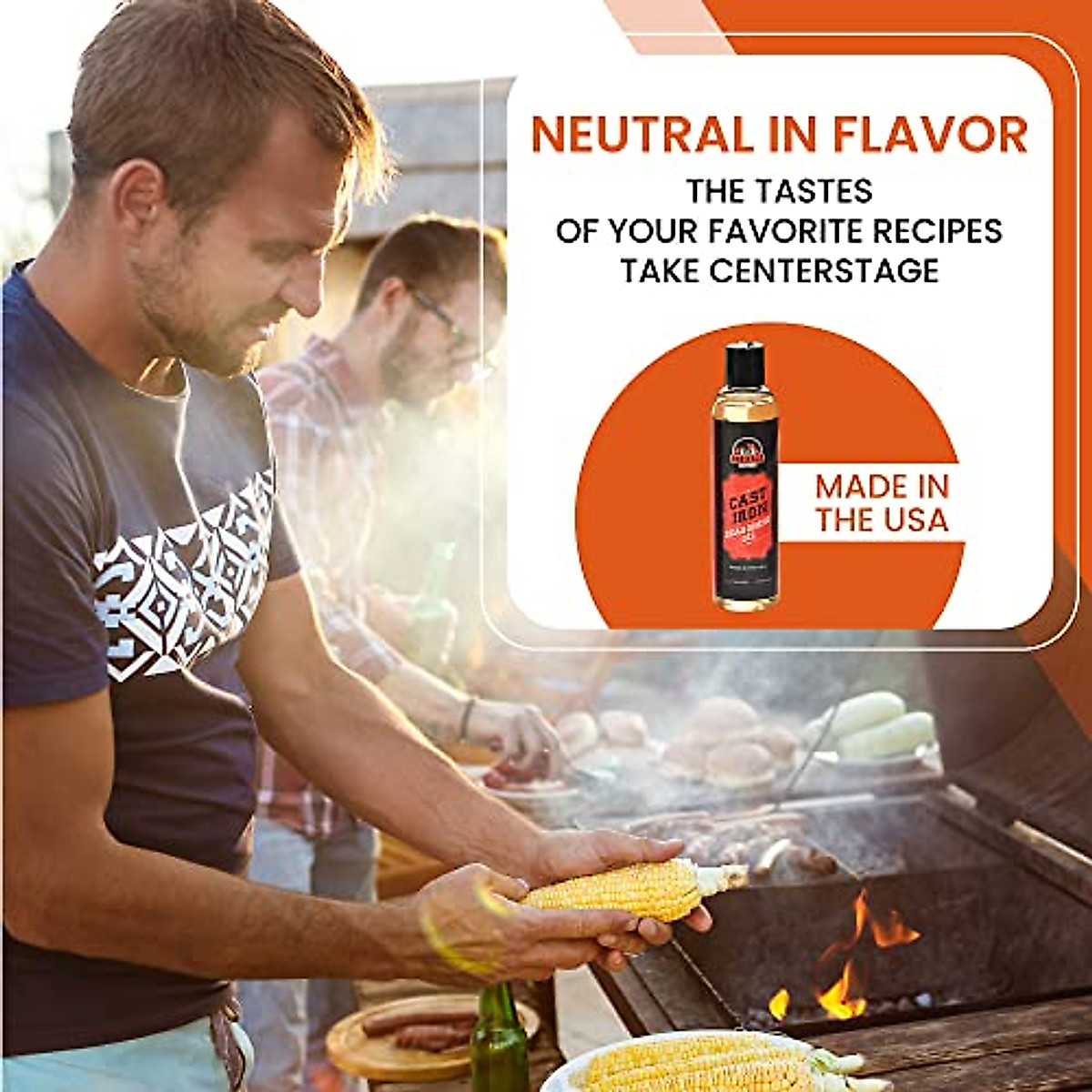 Heritage Products Cast Iron Seasoning Oil - Low-Smoke, Hi Temp All-Natural Skillet Conditioner for Dutch Oven, Griddle, Camp Grill – Cleans, Protects Cast Iron Cookware with Avocado Oil