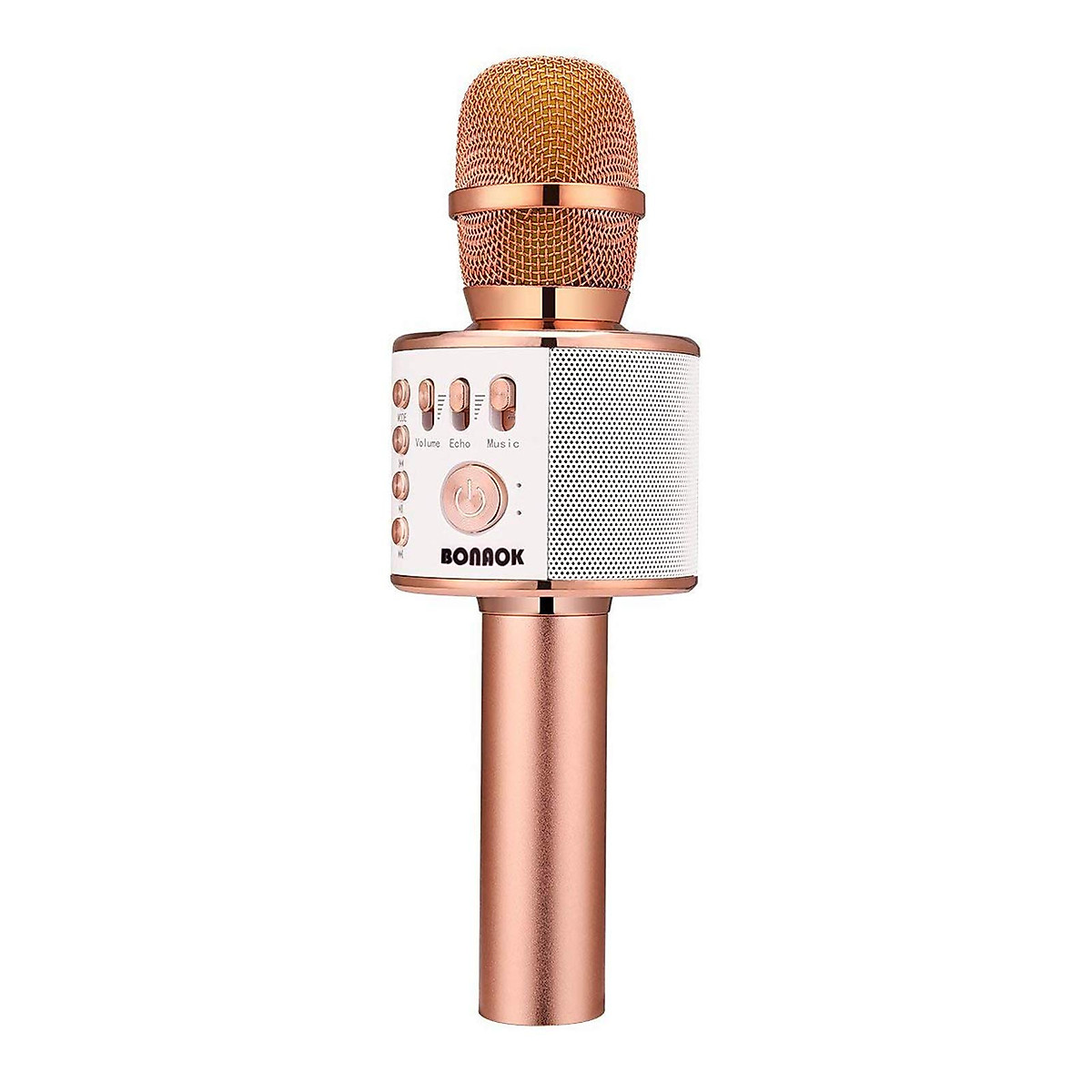 BONAOK Wireless Bluetooth Karaoke Microphone, 3-in-1 Portable Handheld Mic Speaker for All Smartphones,Gifts for Girls Kids Adults All Age Q37(Rose Gold)