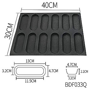 Bluedrop Silicone Hot Dog Bread Forms Mini Baby Sandwich Baking Molds Food grade Perforated Eclair Sheets for Home Oven