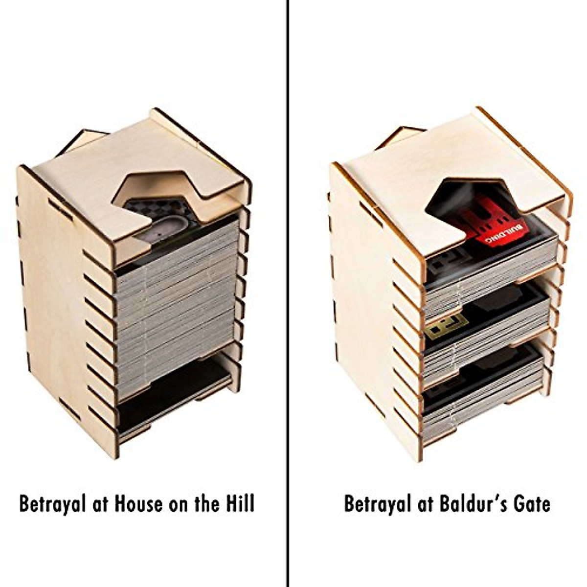 The Broken Token - Betrayal at House on the Hill 2nd ed, 3rd ed, and Baldur's Gate and Expansions Wooden Game Organizer - Wooden Game Organizer Box with Multiple Trays