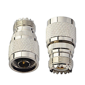 Boobrie N Male to UHF Female SO-239 Connector SO239 Jack to N-Type RF Coaxial Coax Cable Adapter for Antenna/Wireless LAN Device/WiFi/Radio/Coaxial Extension Cable Pack of 2