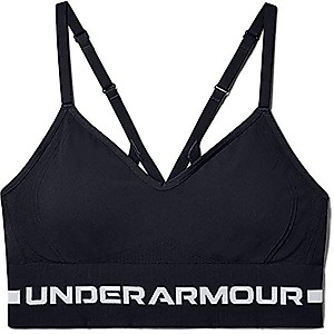 Under Armour Women's Seamless Low Impact Long Sports Bra , Black (001)/Halo Gray , Medium