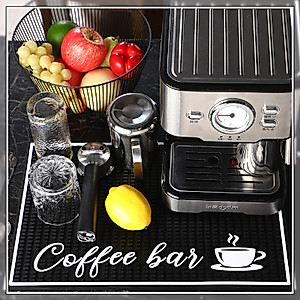 Bar Mats for Countertop Stylish 18 x 12 Inches Service Bar Mat with 1 cm Thick Bar Accessories Coffee Maker Mat for Countertops Kitchen Counter Mat Dish Drying Mat Coffee Spill Mat for Bar Restaurants