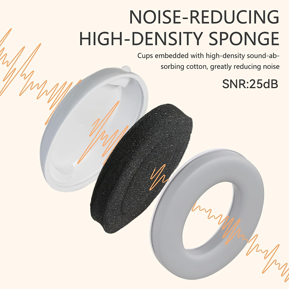 LYSIAN Baby Headphones Hearing Protection Ear Muffs for Infants 0-3 Years with Elastic Headband, Noise Cancelling Baby Earmuffs for Parade Fireworks, Festival, Sleep, Travel, Plane (White)